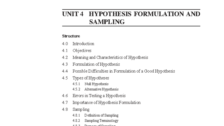 Hypothesis Formulation and Sampling in Psychology (PSY 101) - Lecture ...
