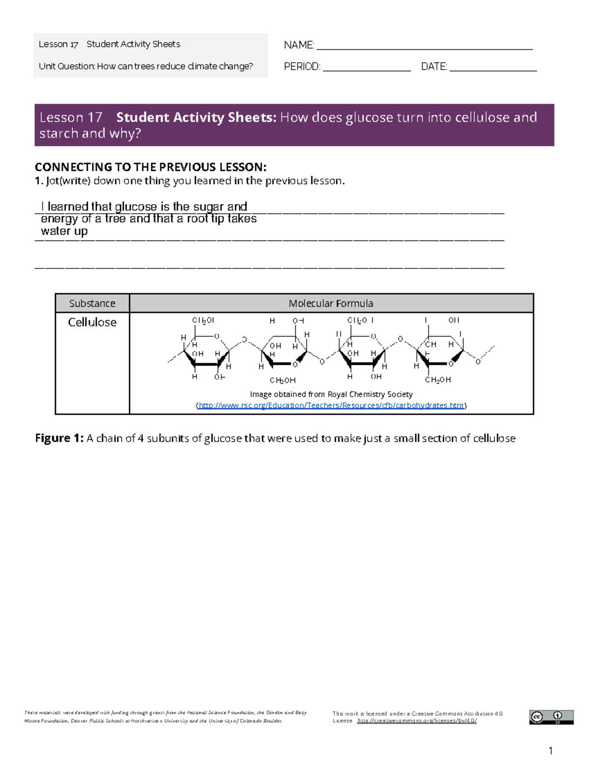 Lesson 17: Understanding Glucose Role in Trees and Climate Change - Studocu
