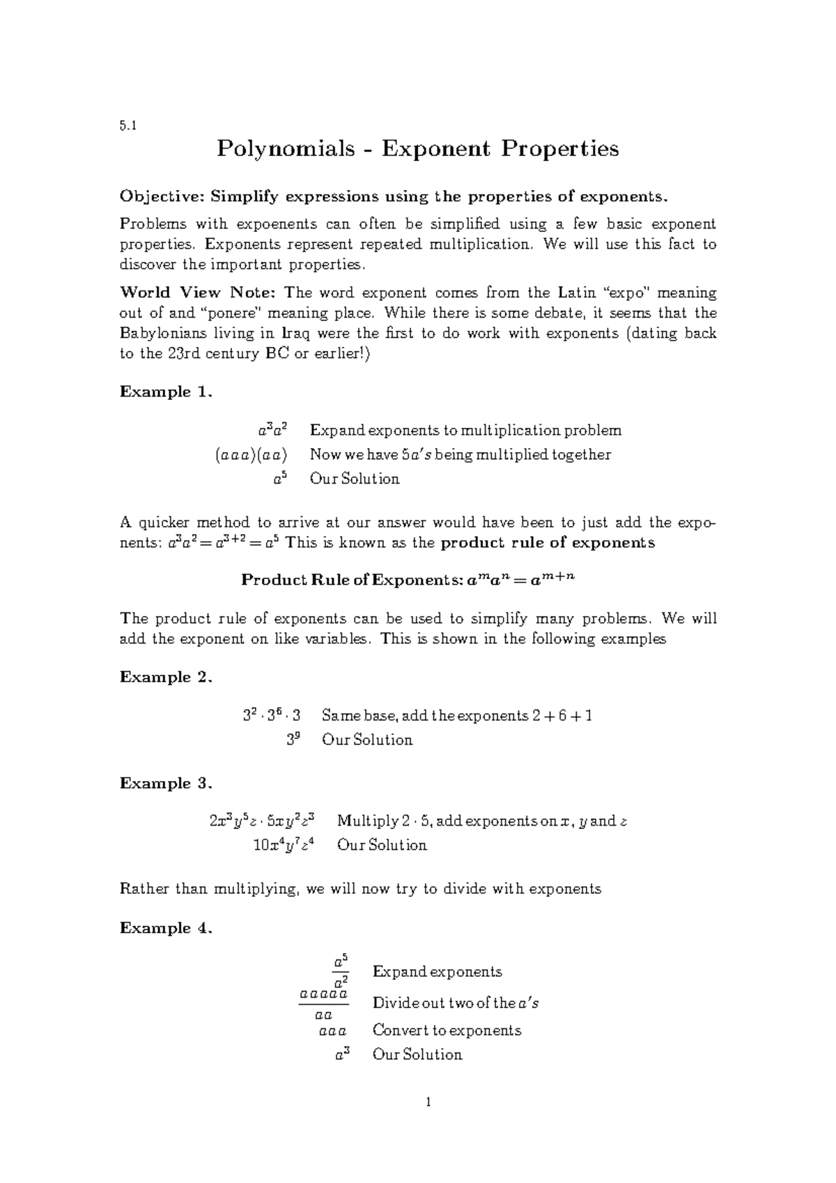 Properties of Exponents: Key Rules and Applications - Studocu