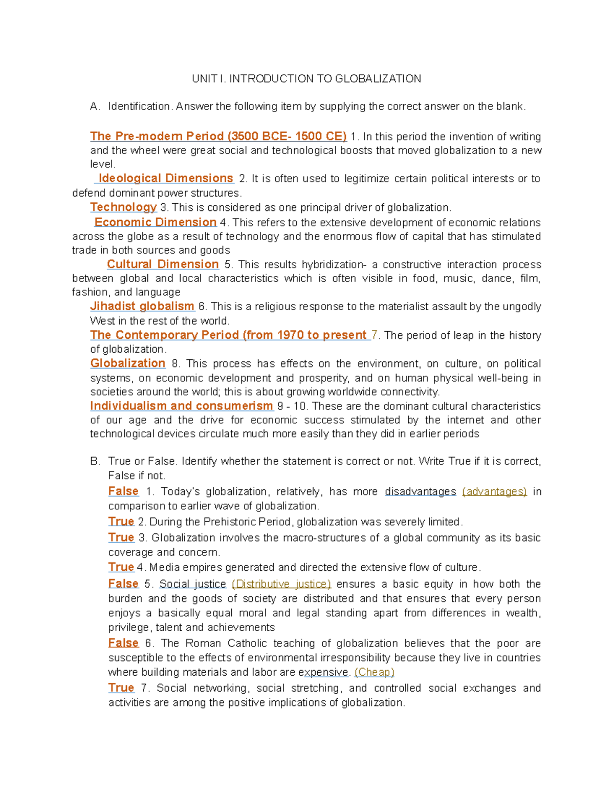 Globalization: Ideological and Economic Dimensions - Study Notes for ...