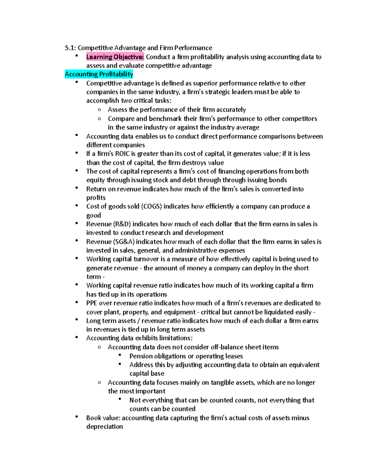 CH 5 - Competitive Advantage, Firm Performance & Business Models ...