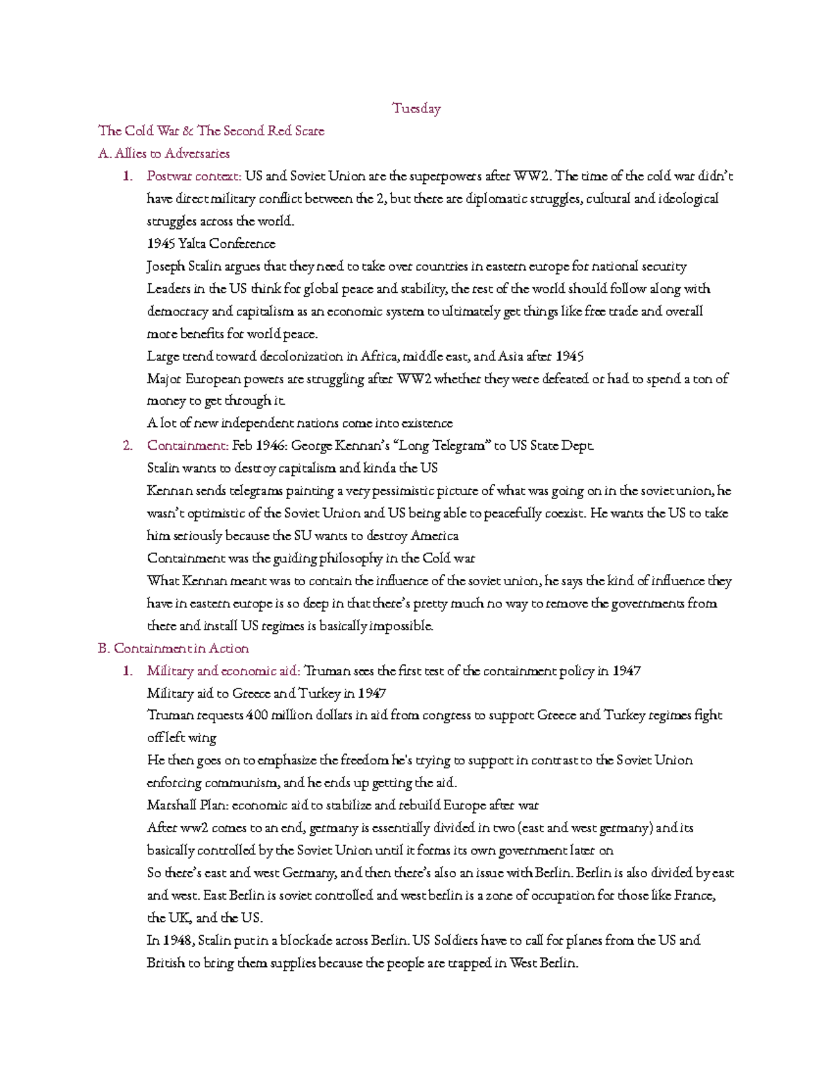 The Cold War & The Affluent Society: A Study of Postwar America - Studocu