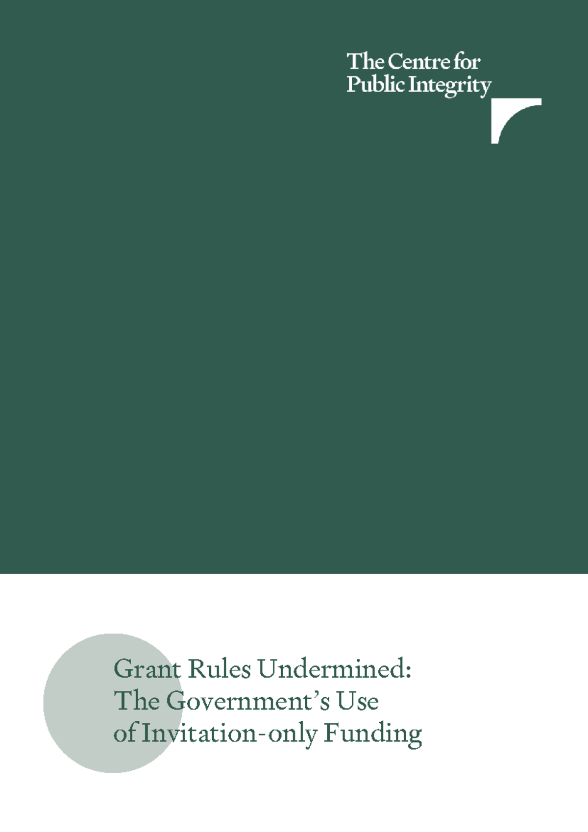 CPI 2024: Grant Rules and Transparency Issues in Funding - Studocu