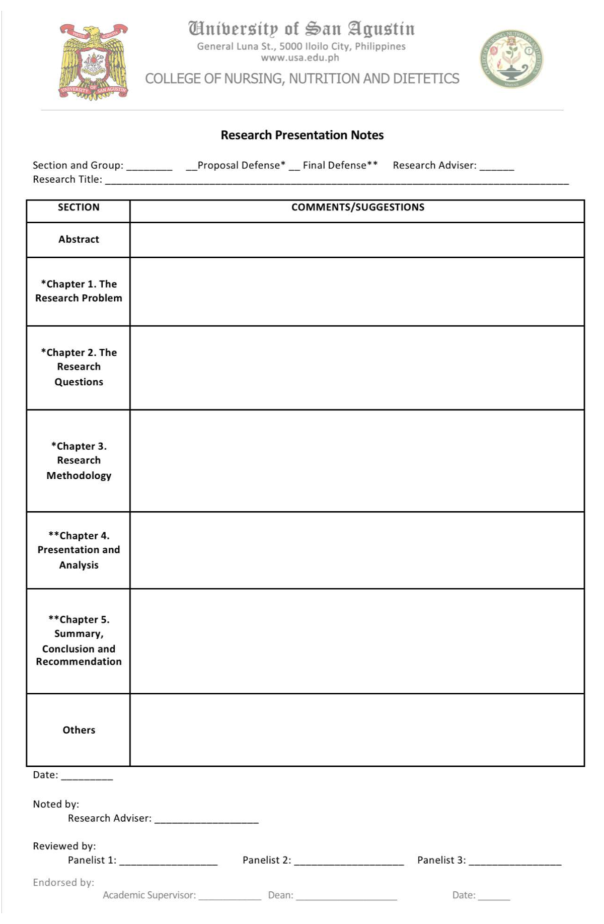 TAD USA-CNND - Research Presentation Notes and Guidelines - Studocu