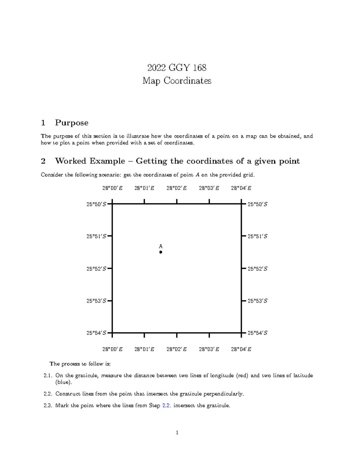 Map Coordinates - GGY 168 Lecture/Practical Notes Overview - Studocu