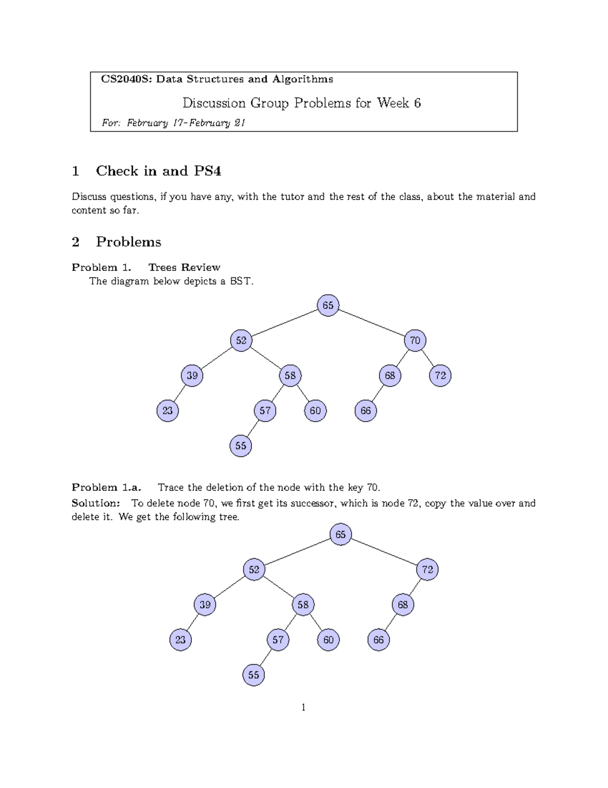 Tut04 soln - tut4 - CS2040S: Data Structures and Algorithms Discussion ...