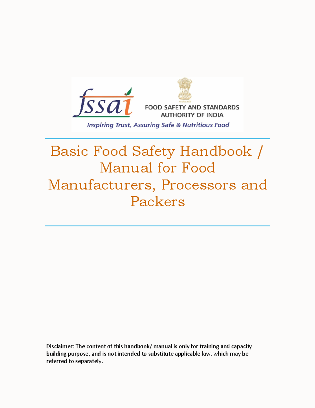Food Safety Handbook for Manufacturers: A Comprehensive Guide - Studocu