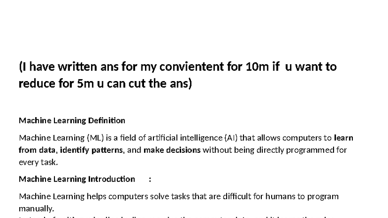Machine Learning Overview Key Concepts And Algorithms Dl Part A 6470