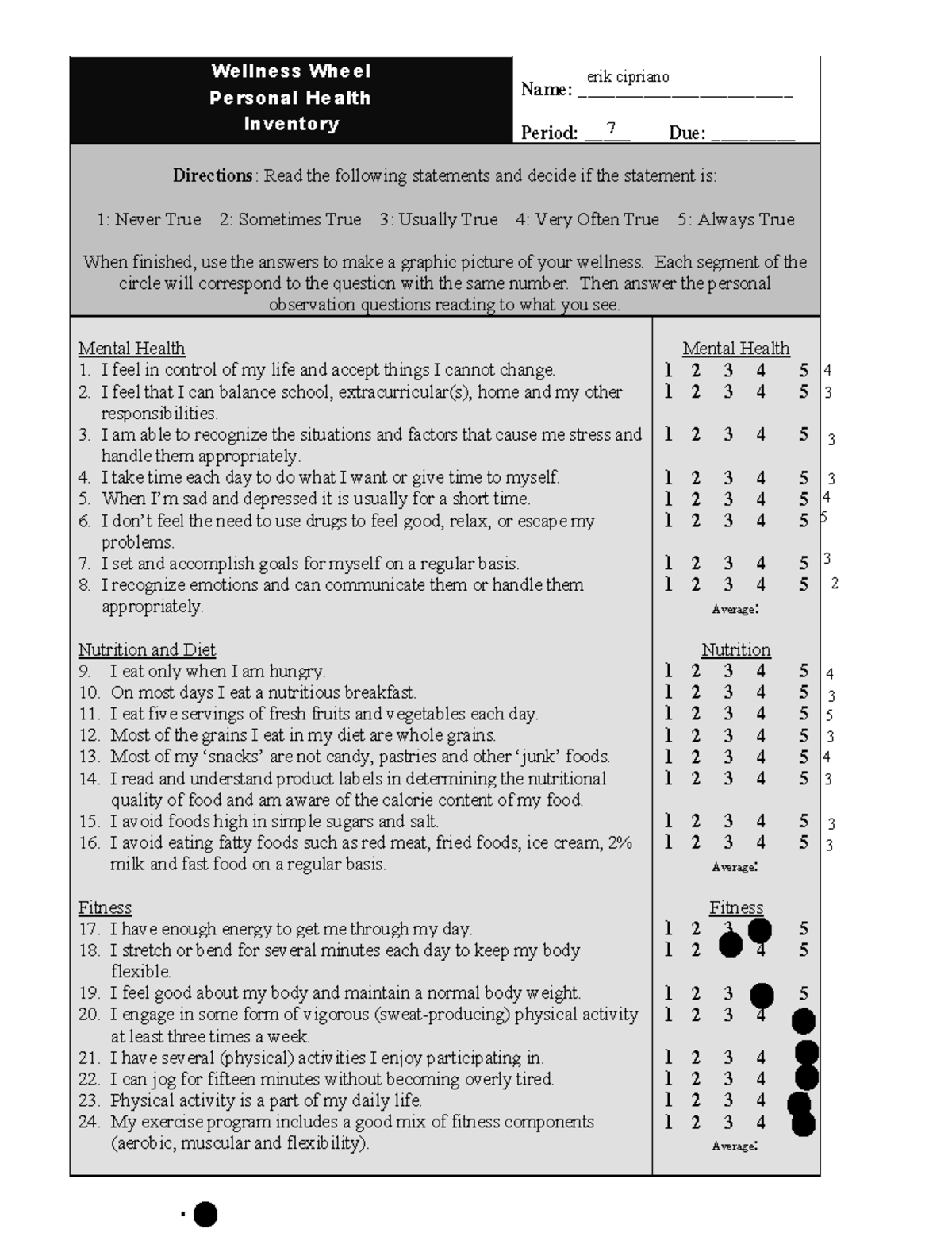 - Wellness-Wheel-Health-Inventory - Wellness Wheel Personal Health ...