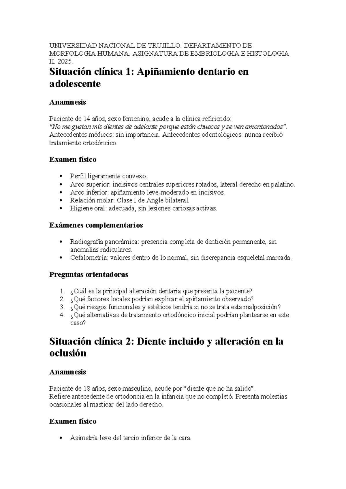 Situación Clínica: Apiñamiento y Diente Incluido en Ortodoncia II - Studocu