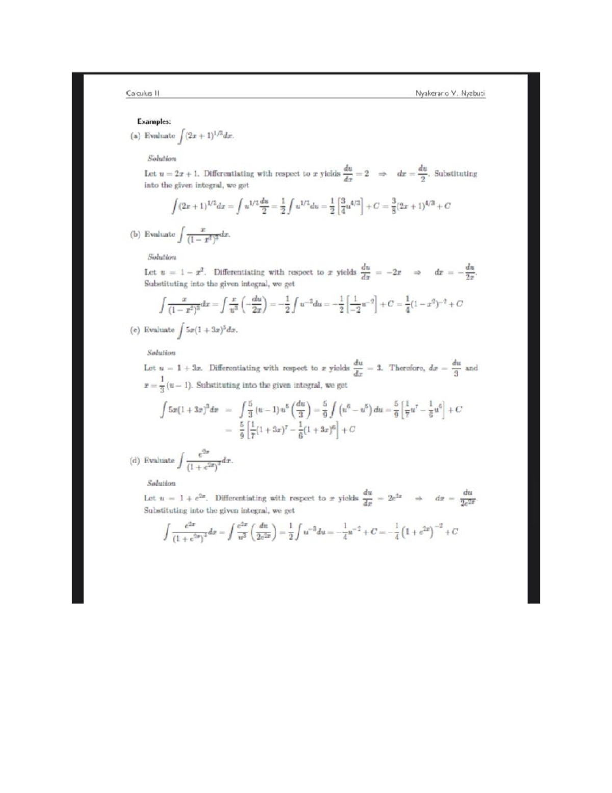 Calculus II Revision Notes: Integrals & Revenue Functions - Studocu
