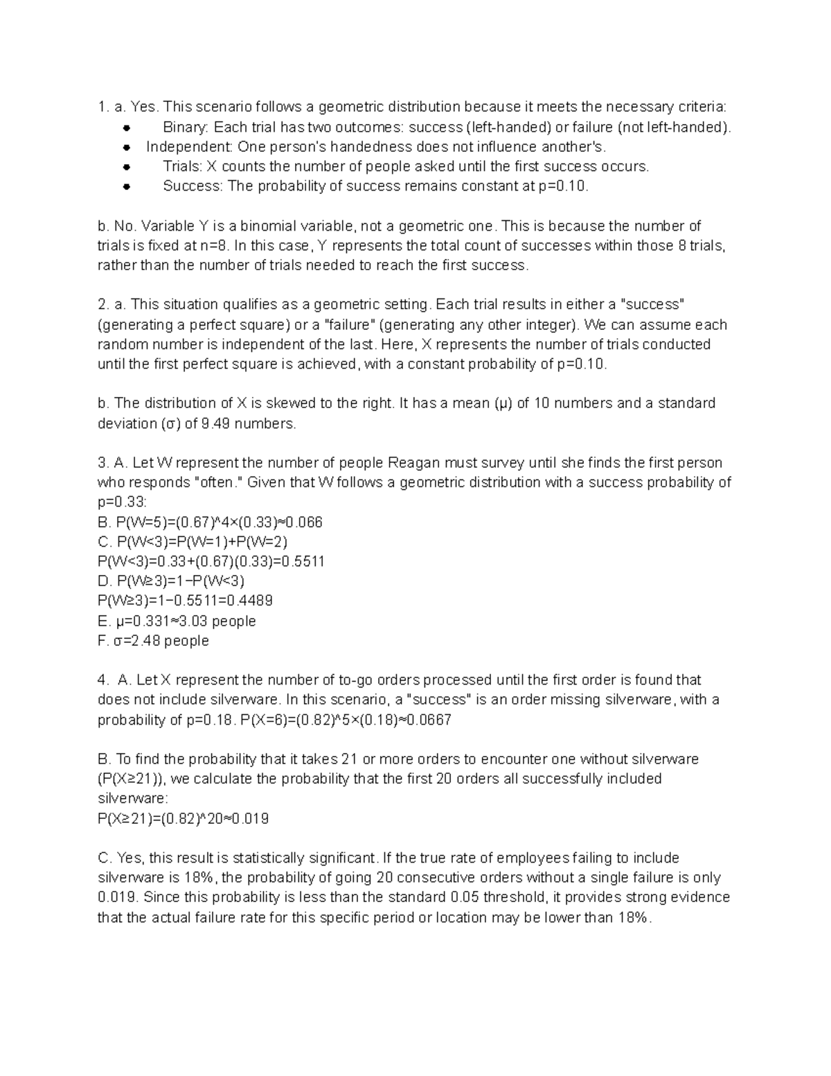6.8 HW - Geometric vs Binomial Distribution Analysis - Studocu
