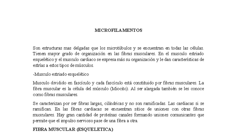 Microfilamentos y su Función en la Contracción Muscular (BIO101) - Studocu