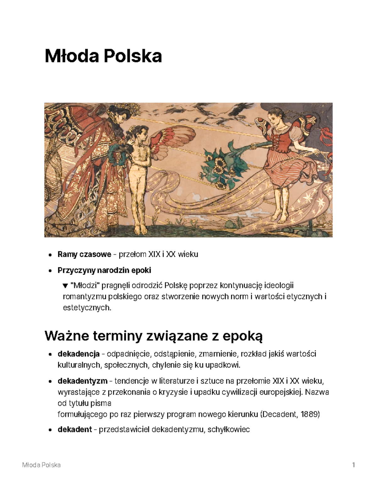 Moda Polska - notatki - Młoda Polska Ramy czasowe - przełom XIX i XX ...