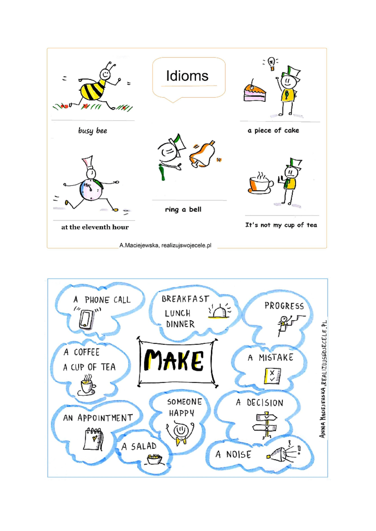 Ang - ang - H D i Idioms busy bee a piece of cake ring a bell at the ...