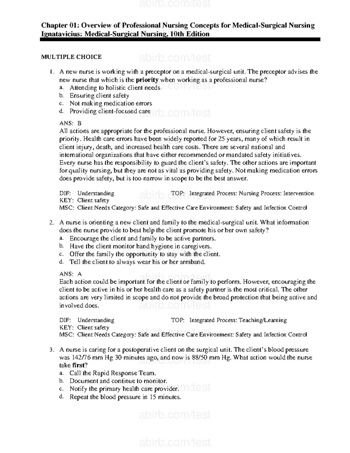 Iggy Chapter 1 Test Questions for Practice - Chapter 01: Overview of ...