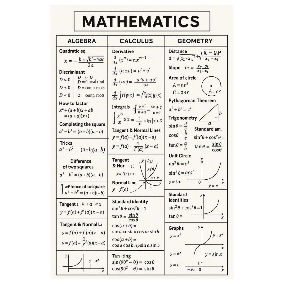 MATHEMATICS 101: Quadratic Equations & Trigonometry Concepts - Studocu