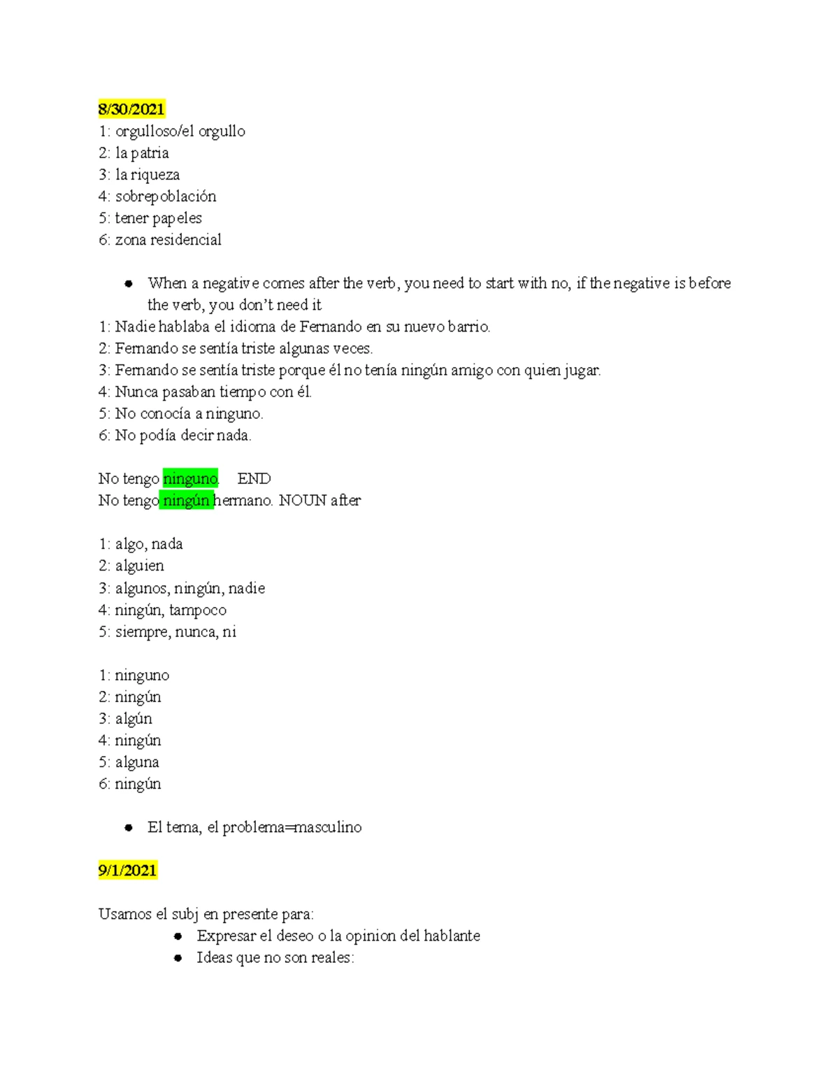 Repaso Lección 7 con respuestas - SPAN 2020 EXAM REVIEW REPASO Lección ...