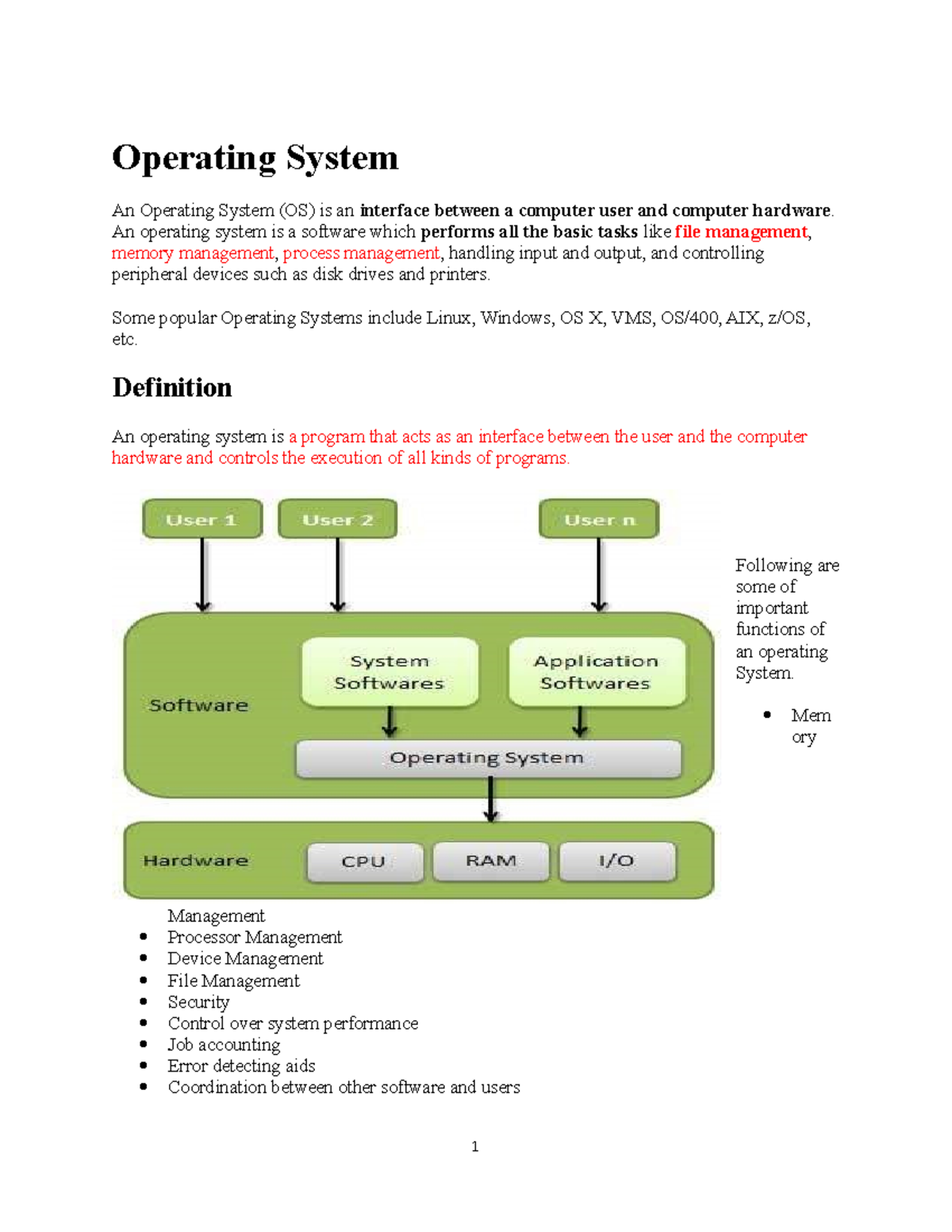 BIT 123 - Platform technologies - Operating System An Operating System ...