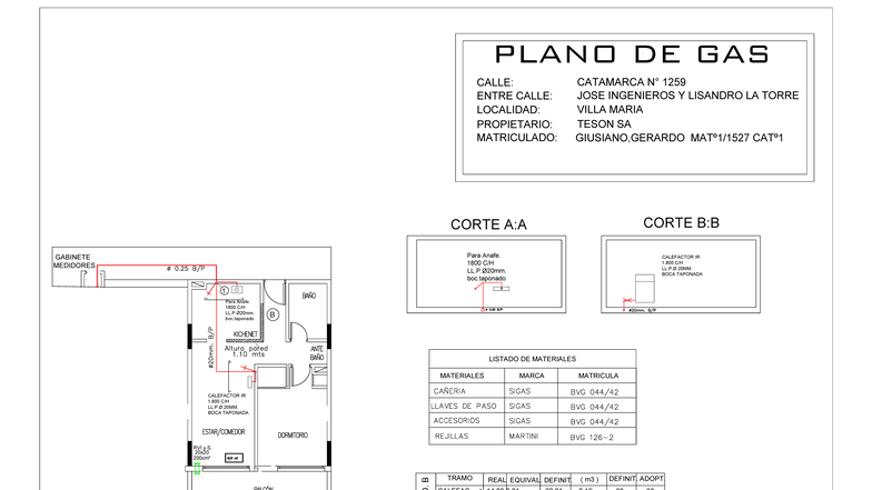 PLANO DE GAS - CATAMARCA 1259 FF - 123 - Studocu