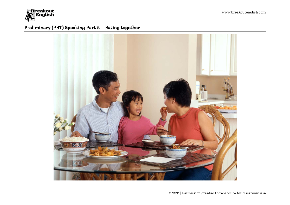 Preliminary PET Speaking Part 2: Picture Themes for Discussion - Studocu