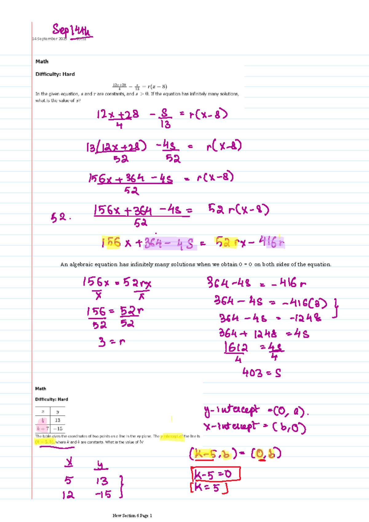 Sep 14th - Study notes - An algebraic equation has infinitely many ...