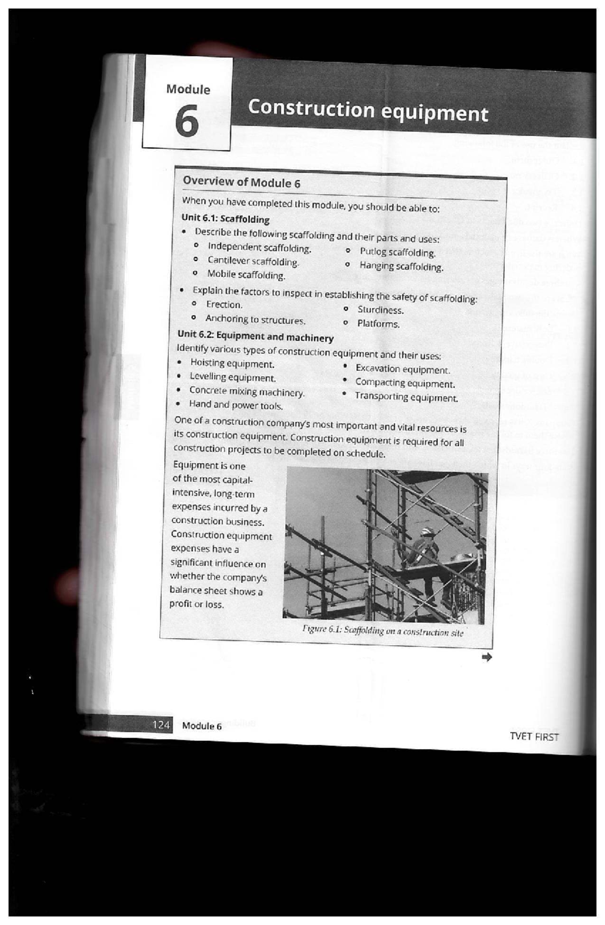 TVET FIRST Module 6: Overview of Scaffolding & Construction Equipment ...