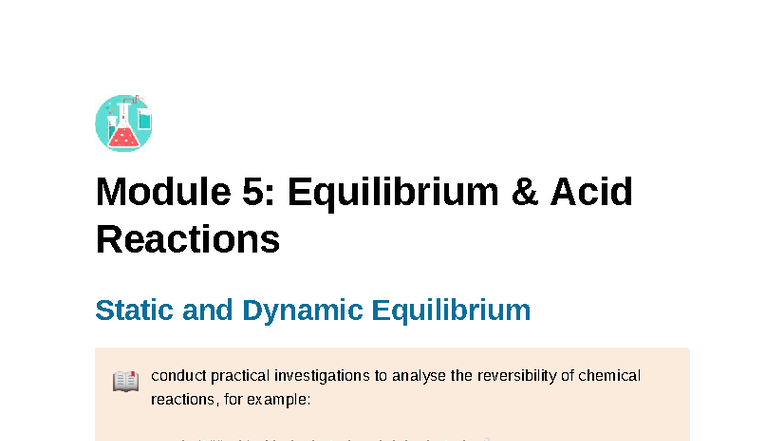 Module 5: Equilibrium Acid Reactions - Comprehensive Study Notes - Studocu