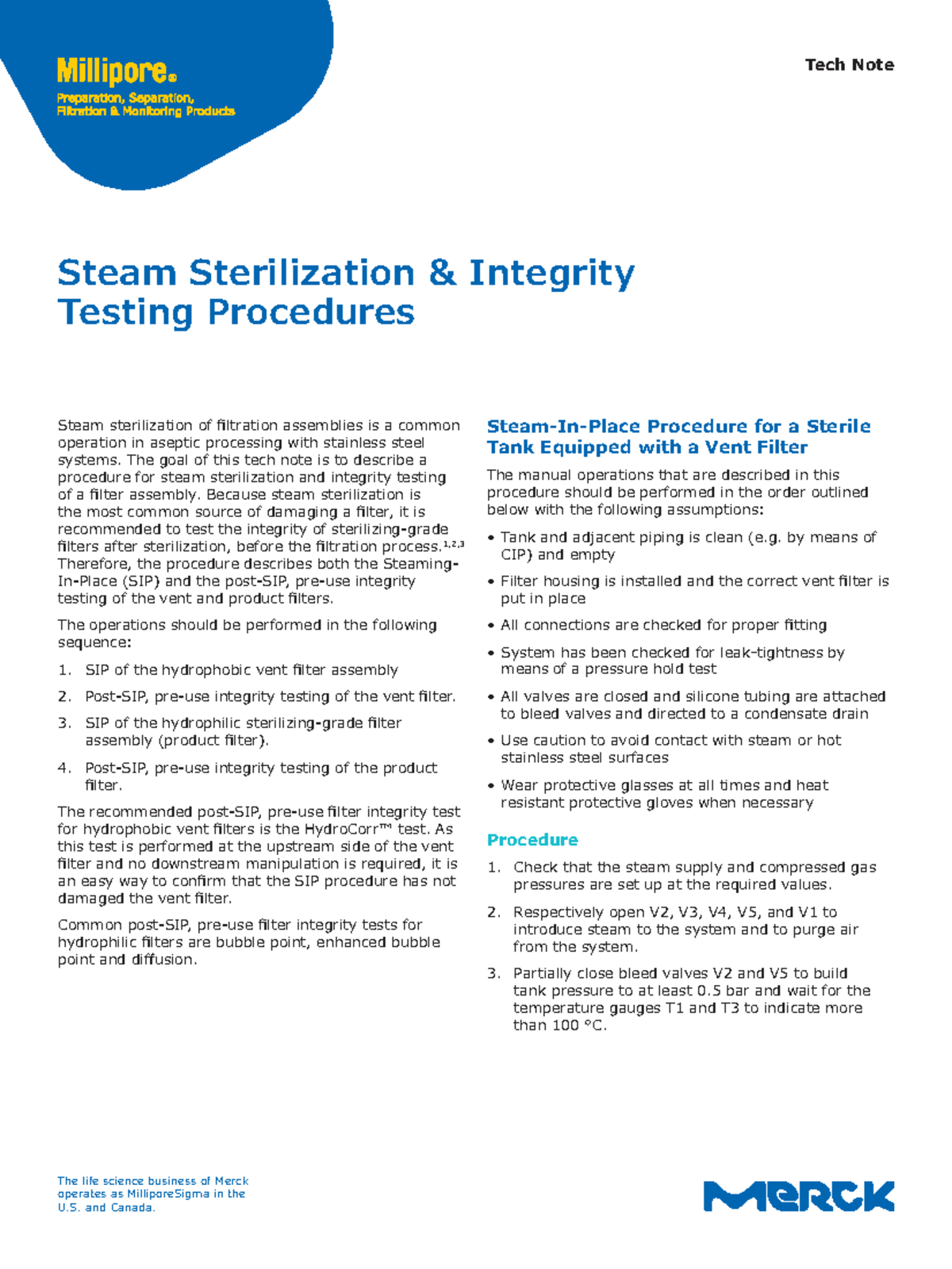 Tech Note: Steam Sterilization & Integrity Testing Procedures (TB015EN ...