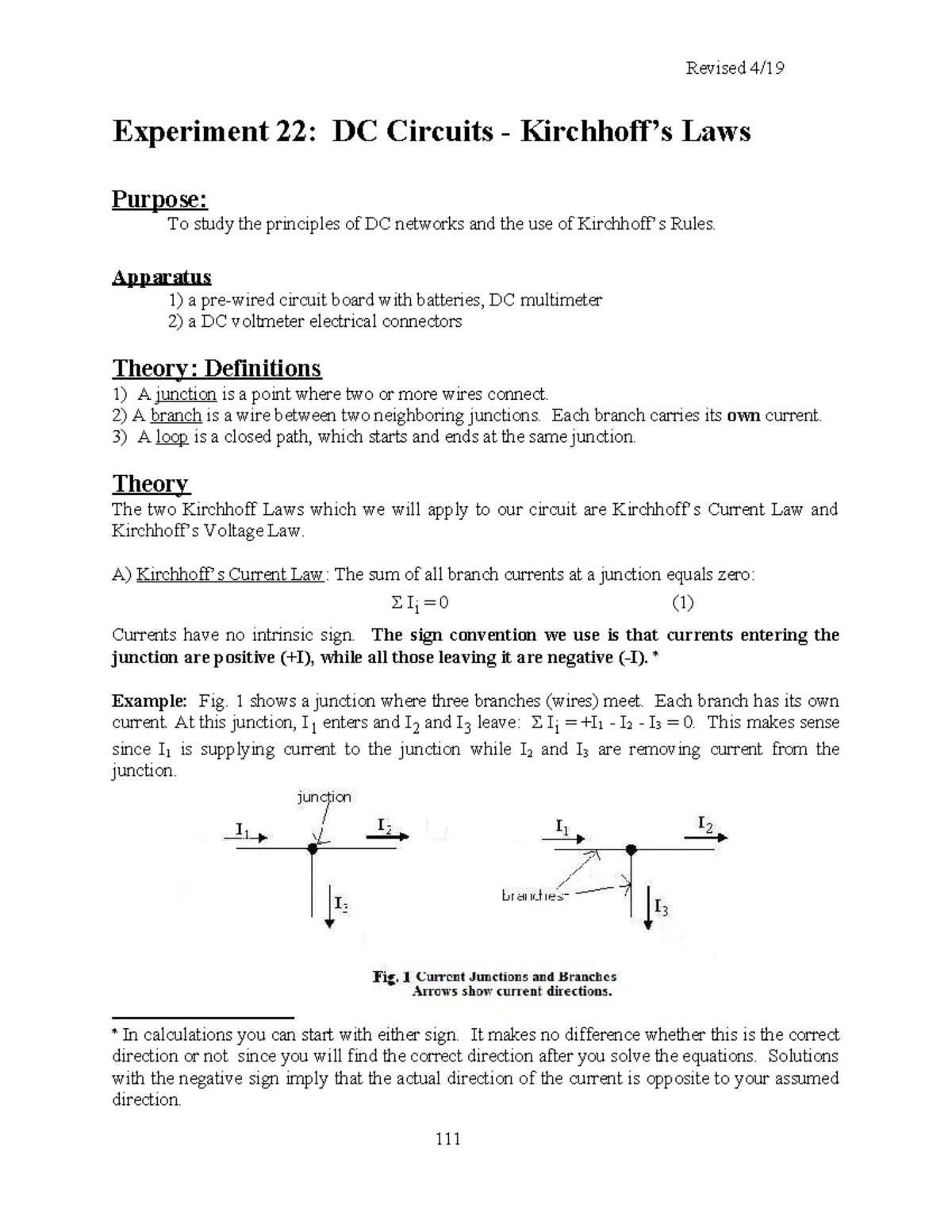 22 DC Circuits 2 - Kirchhoff’s Laws Experiment Notes - Studocu