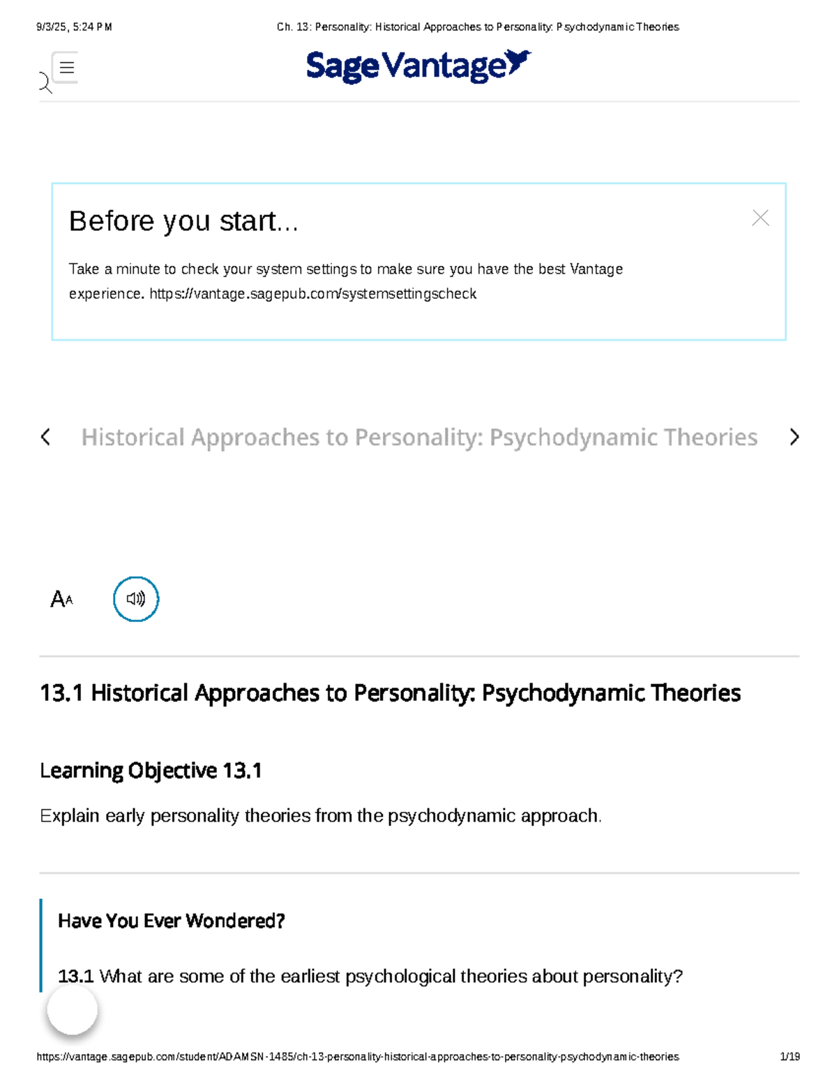 Ch. 13: Personality - Historical Approaches: Psychodynamic Theories ...
