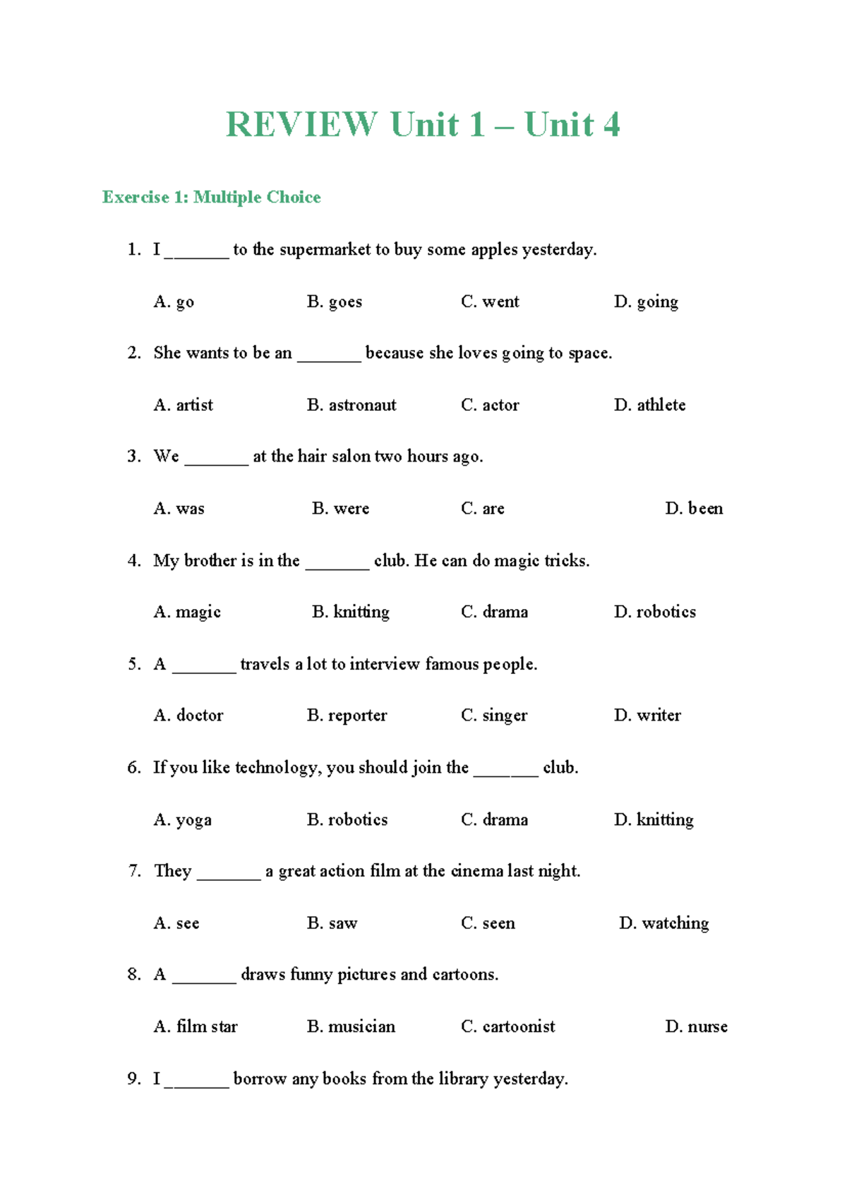 Review Exercises for Units 1-4 (Apollo) - Studocu