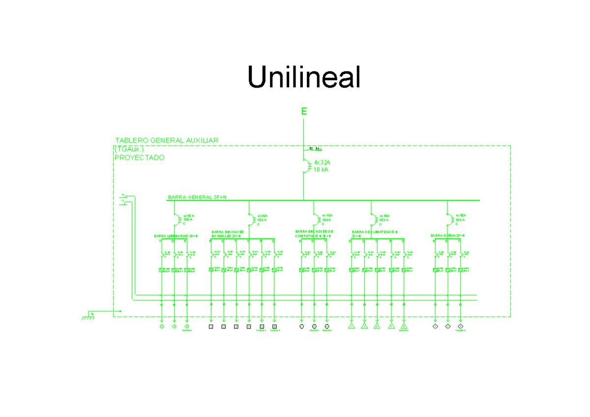 Unilineal TGAux. Projected Electrical Distribution Layout - Studocu