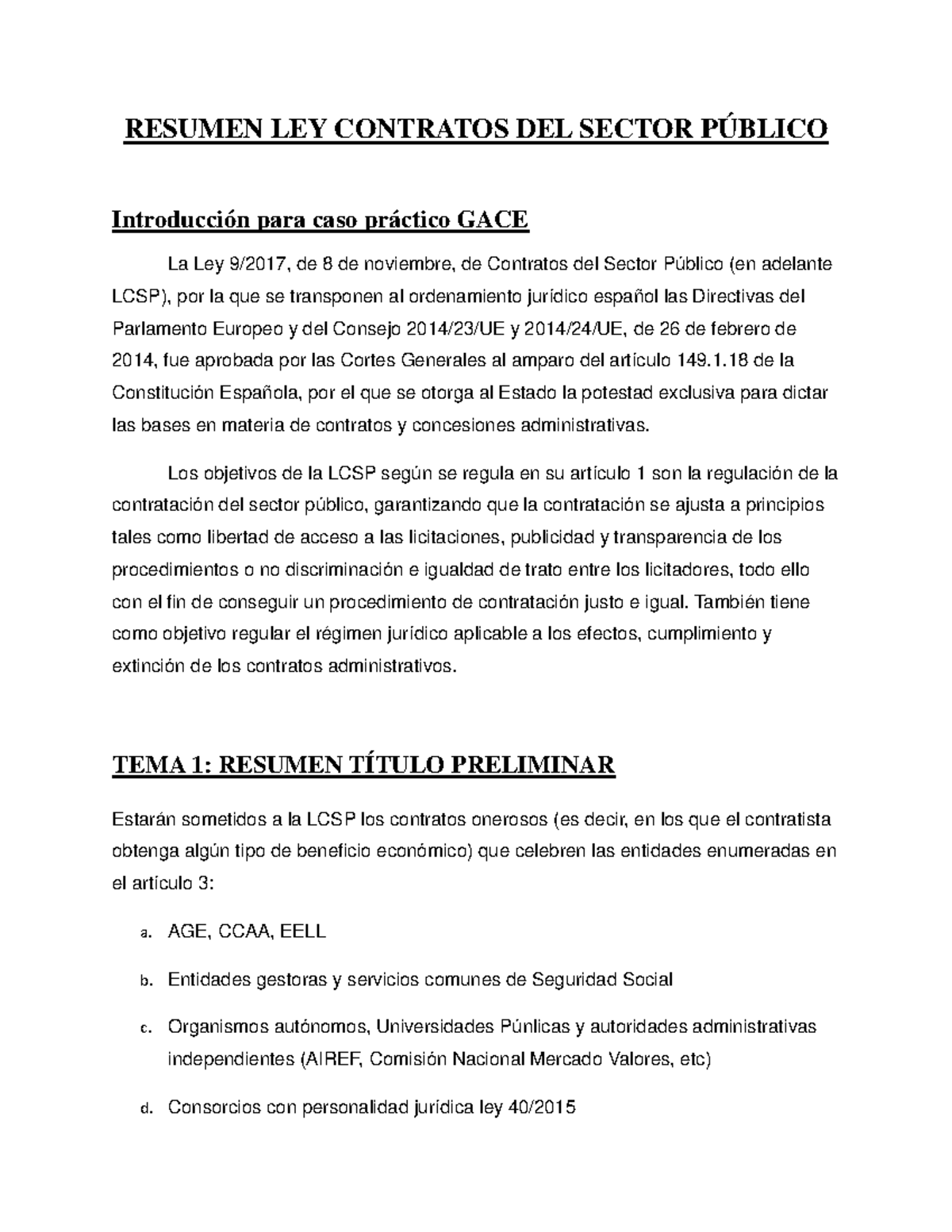 Resumen LCSP: Ley de Contratos del Sector Público y Aspectos Clave ...