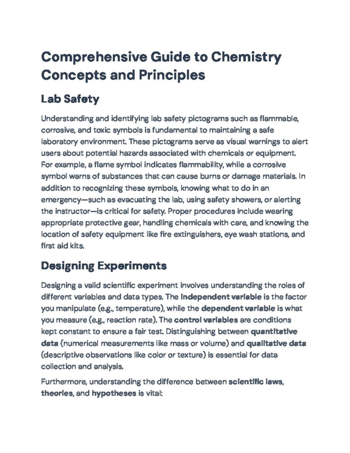 Chemistry 101: Comprehensive Guide to Concepts, Lab Safety ...