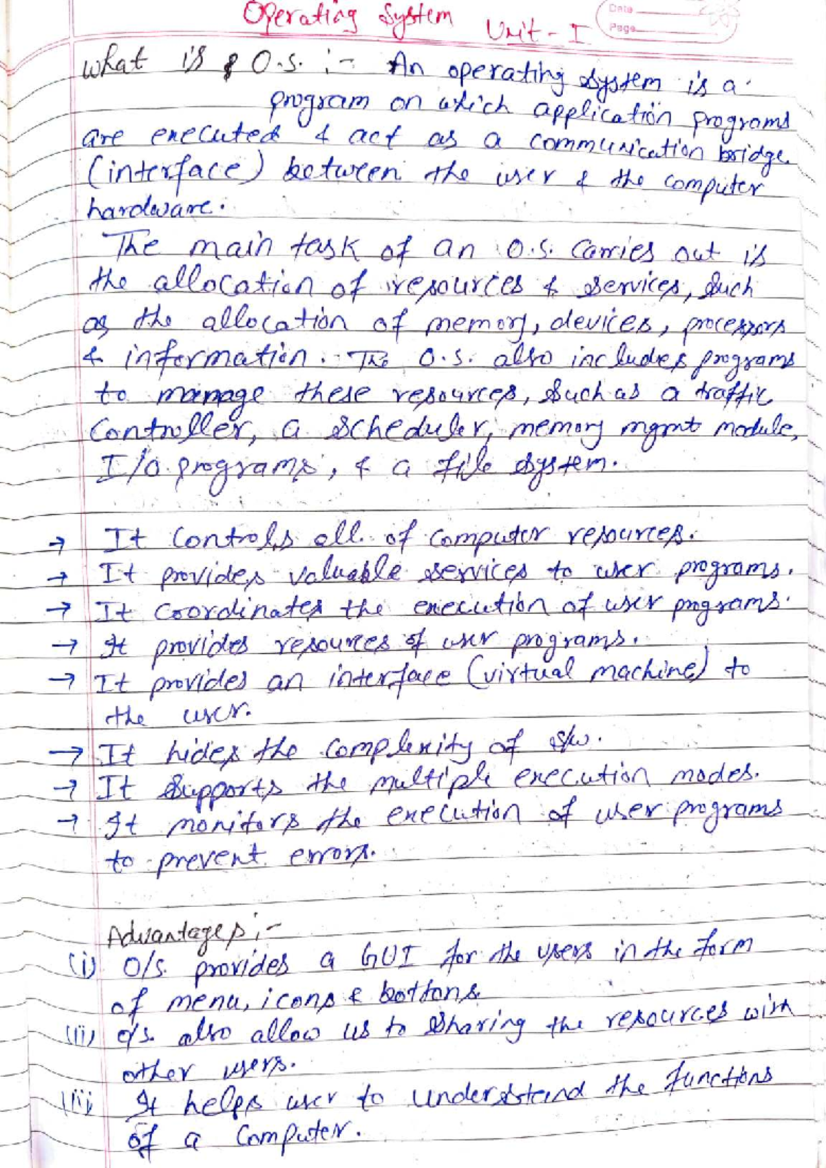 Operating System MCA UNIT-1 Lecture Notes - Studocu