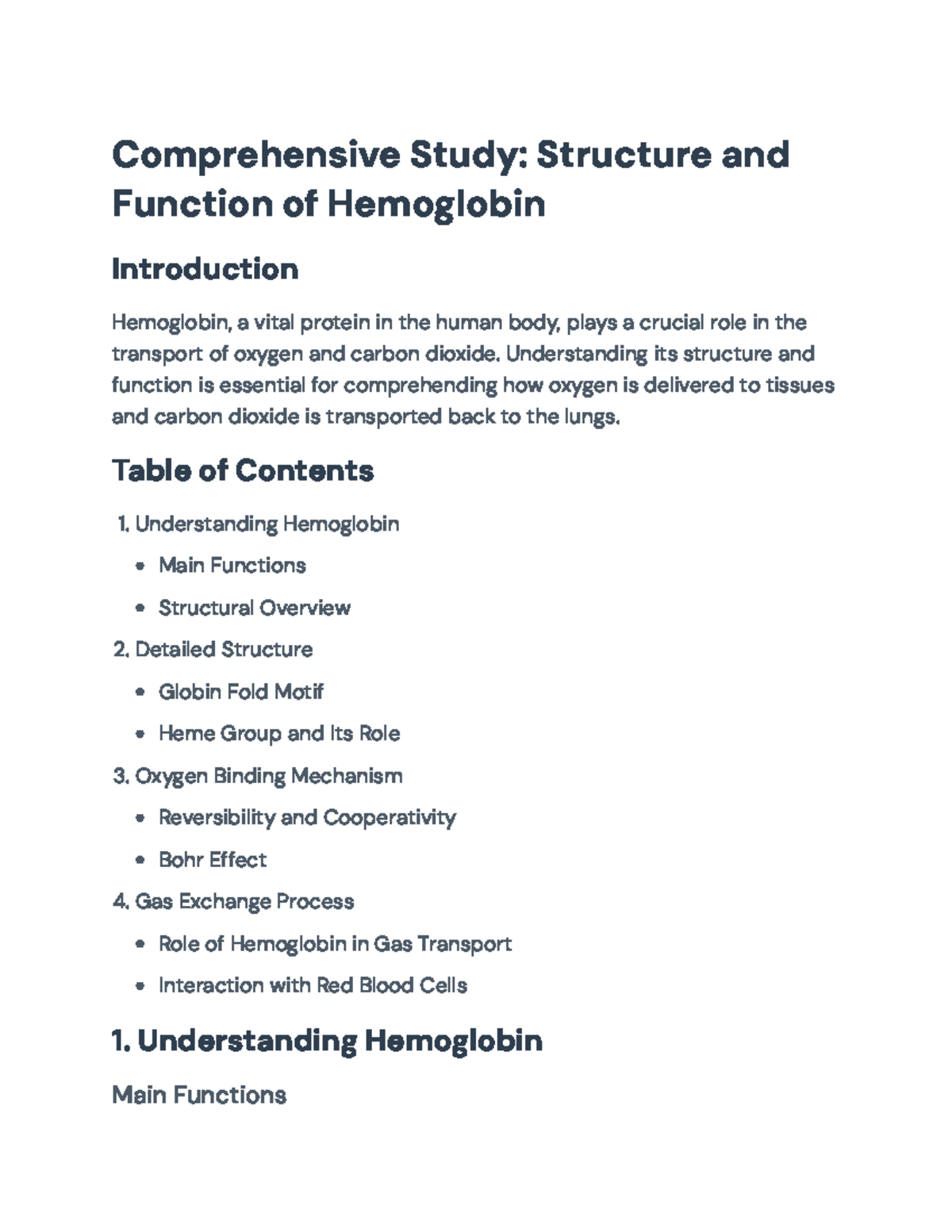 Understanding Hemoglobin: Structure, Function, and Gas Transport ...