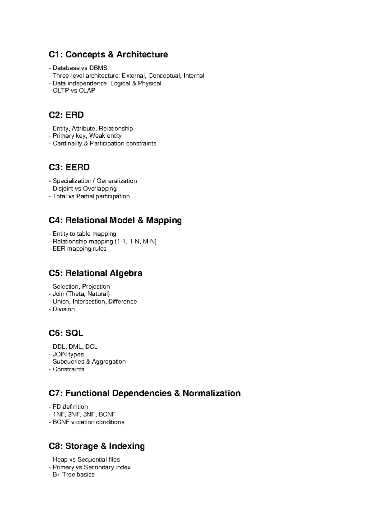 Database CK Crucial Notes: Key Concepts in DB Architecture and SQL ...