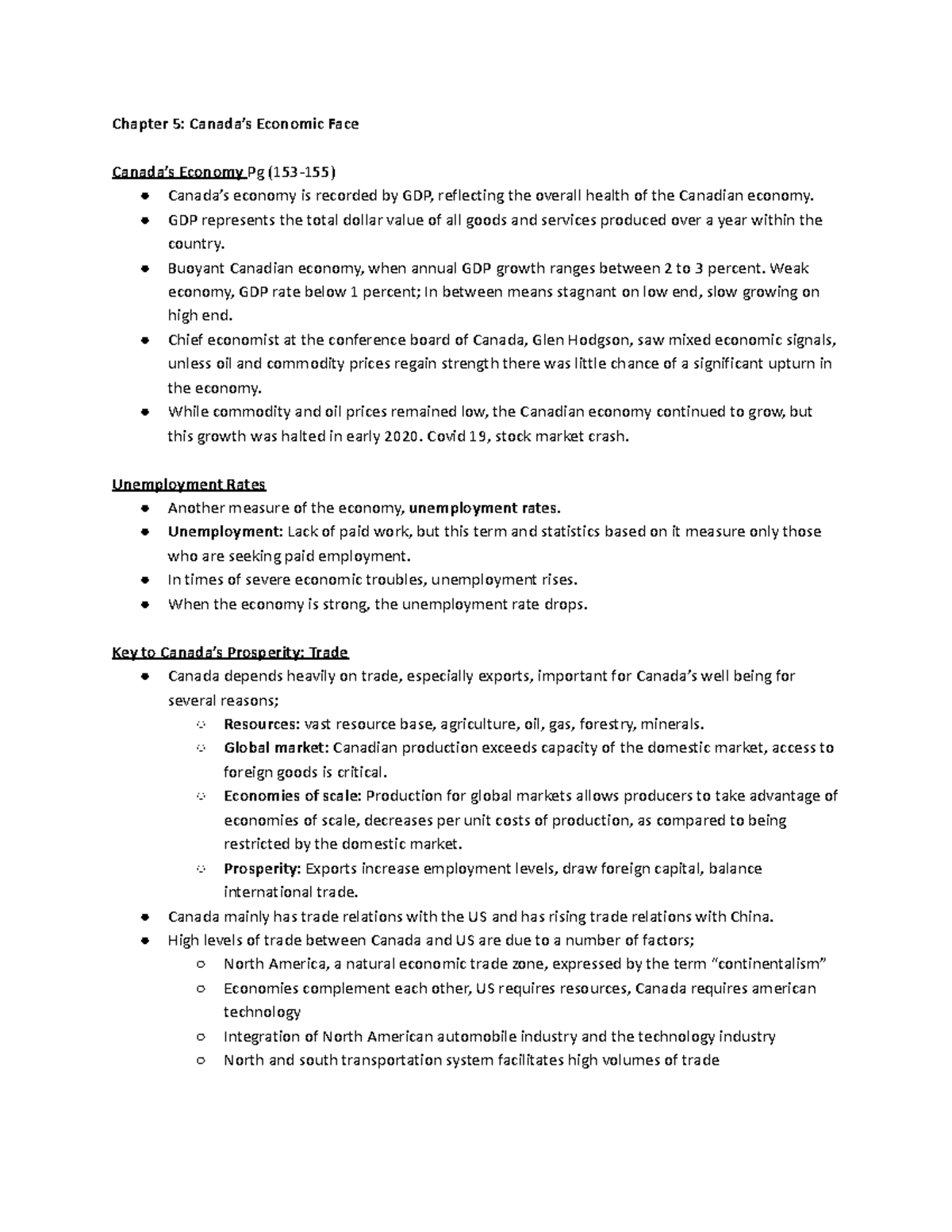 Geography 2010: Chapter 5 - The Economic Landscape of Canada - Studocu