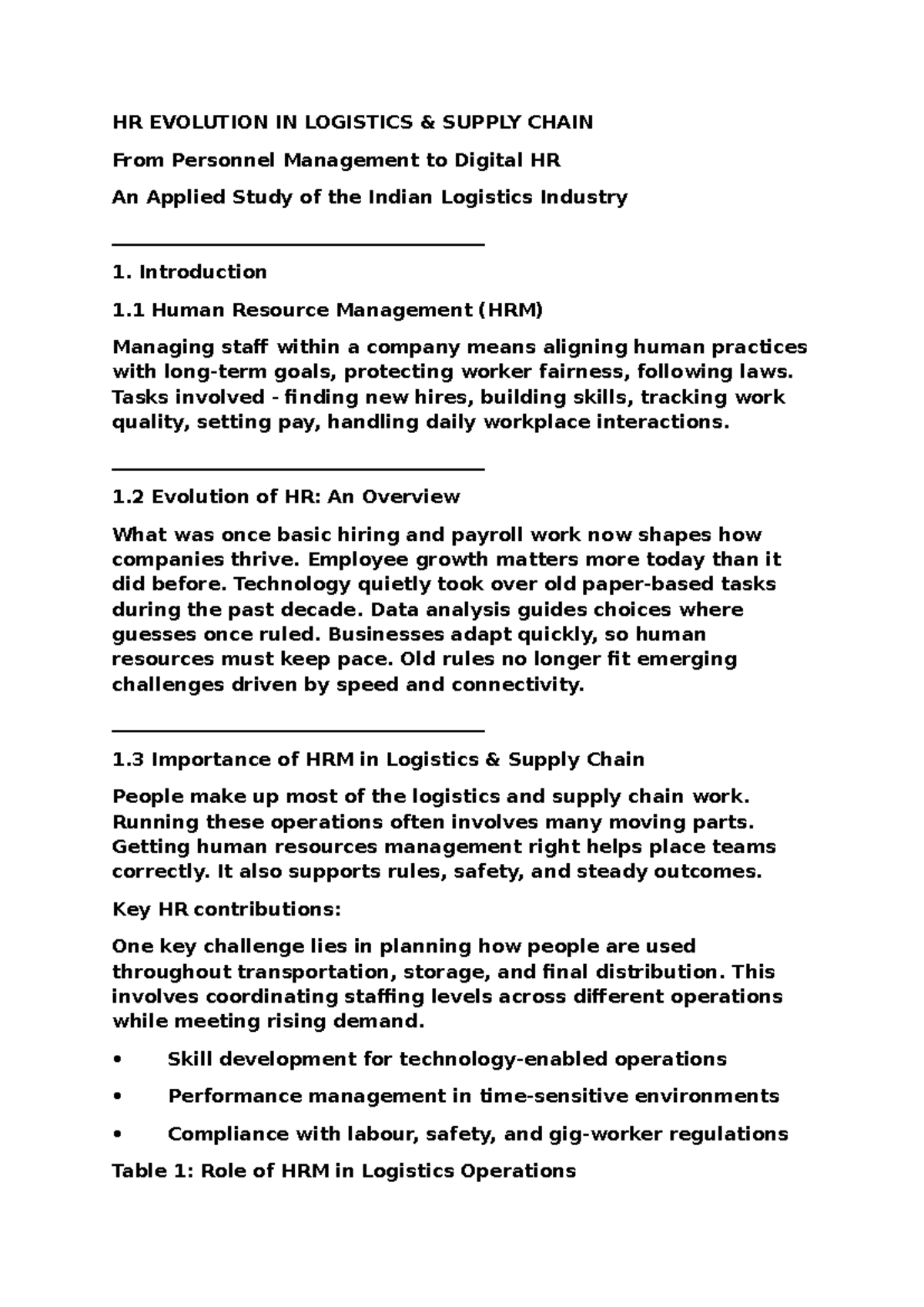 HRM Evolution in Logistics Supply Chain: From Personnel to Digital HR ...