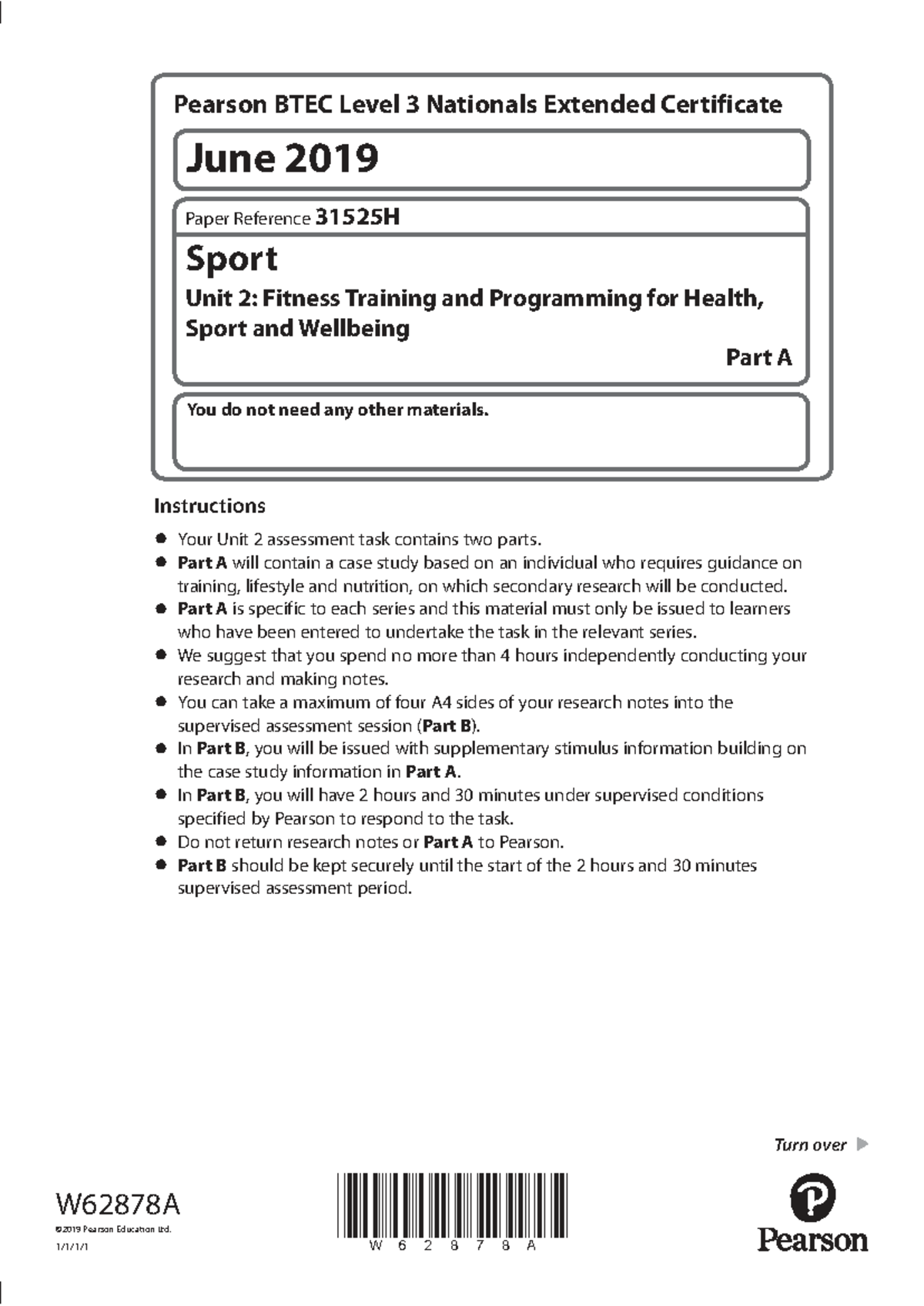BTEC Level 3 Nationals Sport Unit 2: Fitness Training & Programming ...