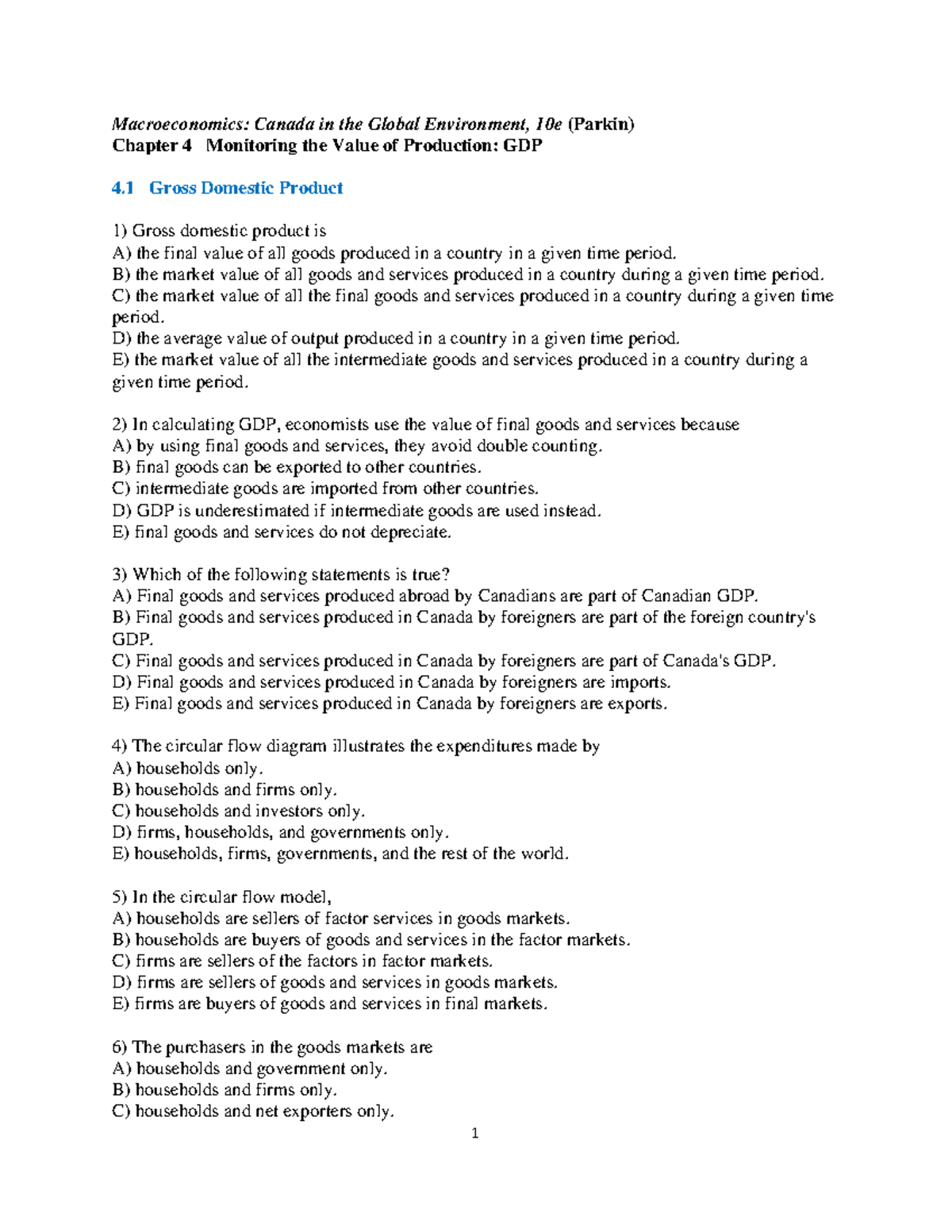 Macroeconomics: Canada in the Global Environment, 10e (Parkin) Chapter ...