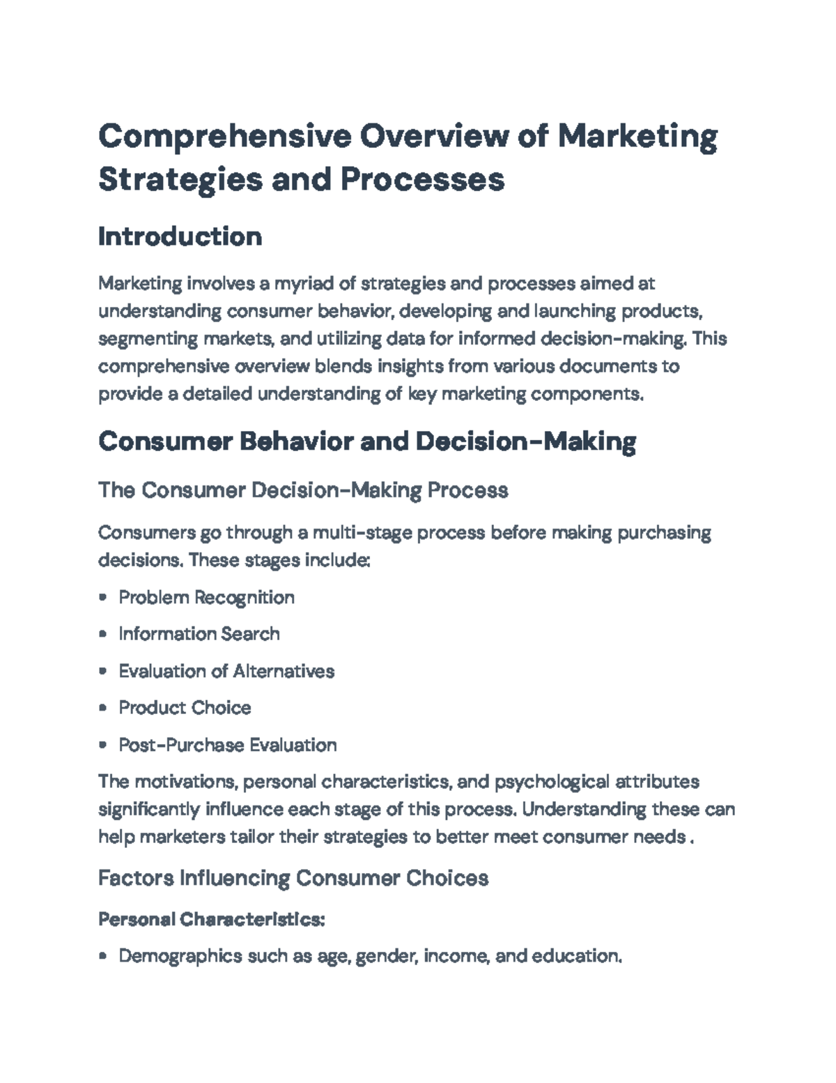 Comprehensive Overview of Marketing Strategies and Key Components ...