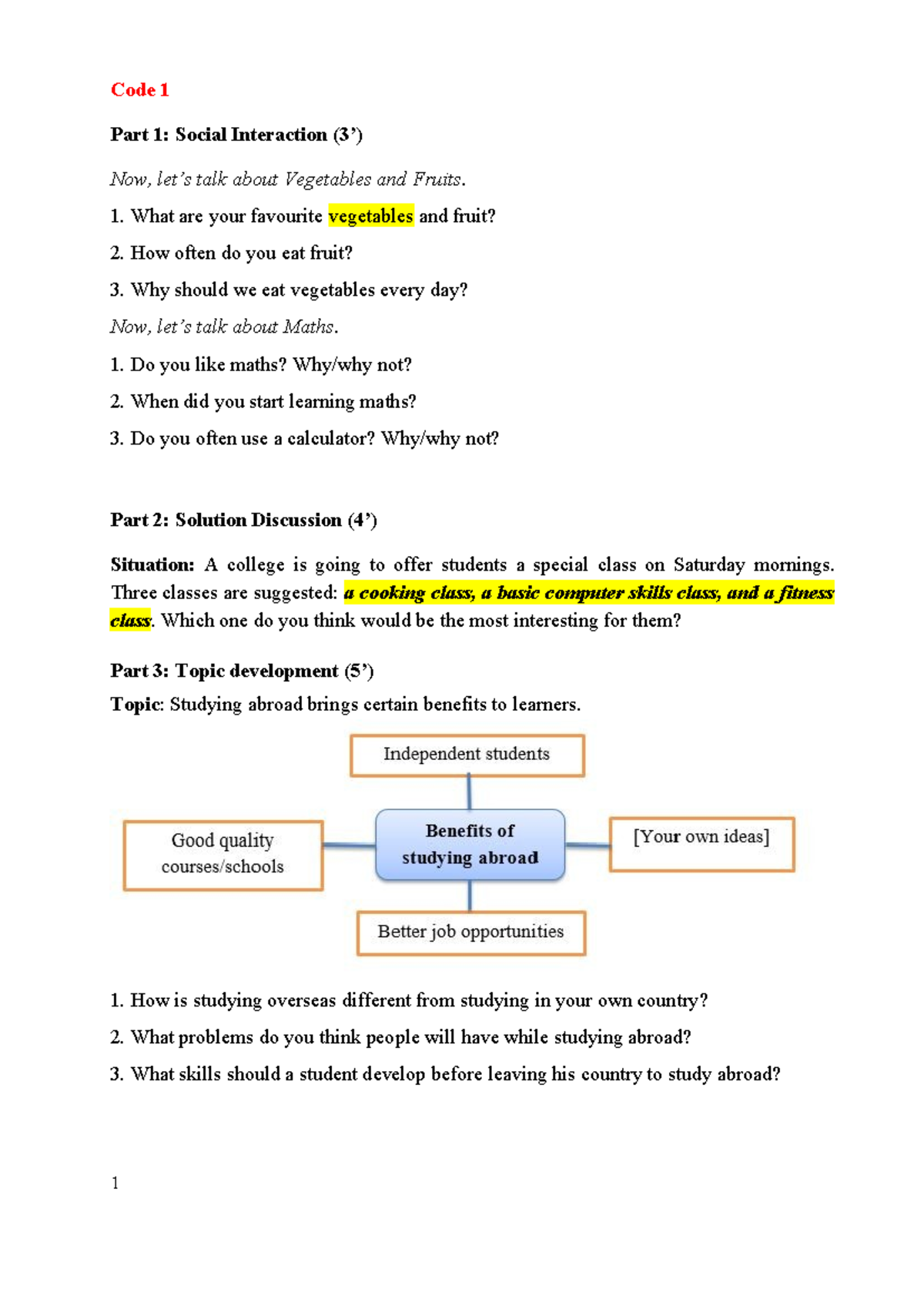 Speaking - Đ Hktcn 3: Social Interaction & Topic Development - Studocu