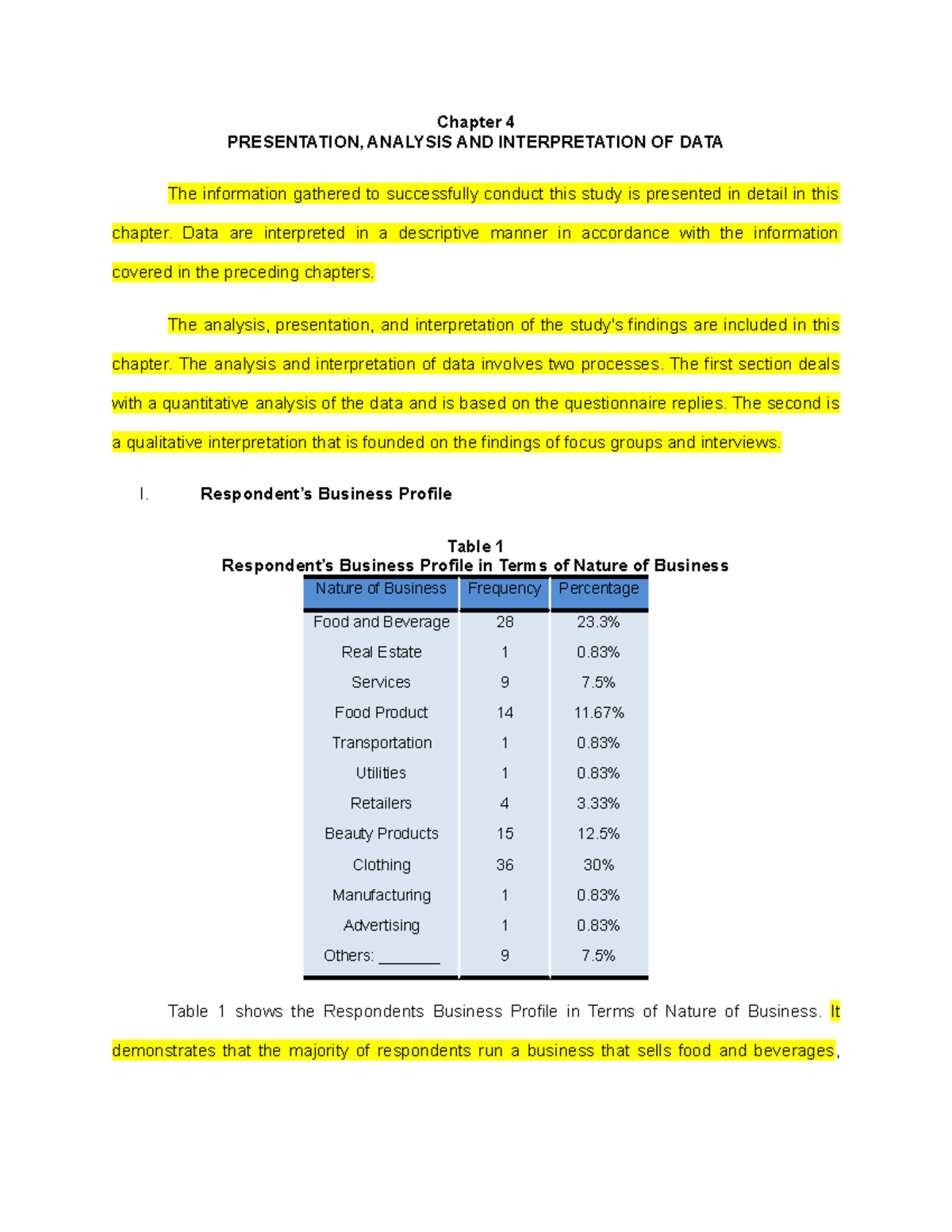 THESIS DEFENSE 2023: Data Analysis and Interpretation Chapter - Studocu