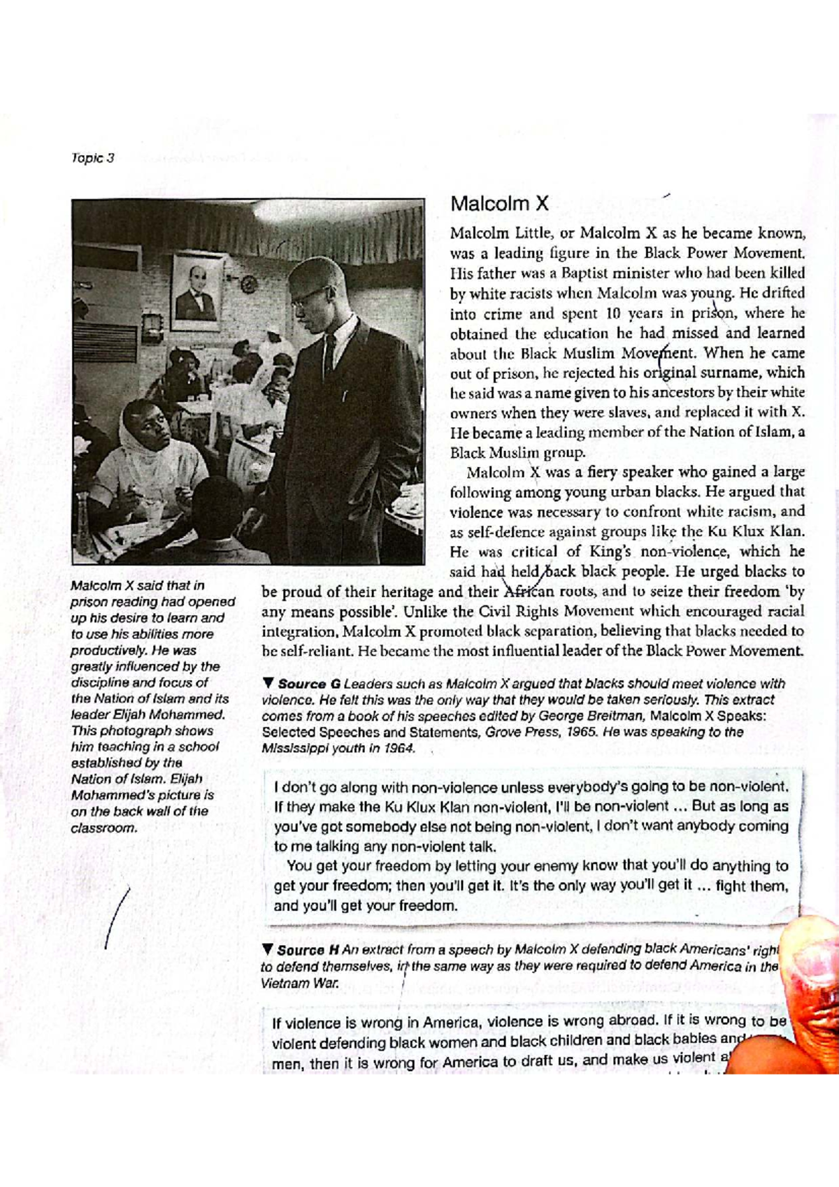 Topic 3: The Legacy of Malcolm X and the Black Power Movement - Studocu