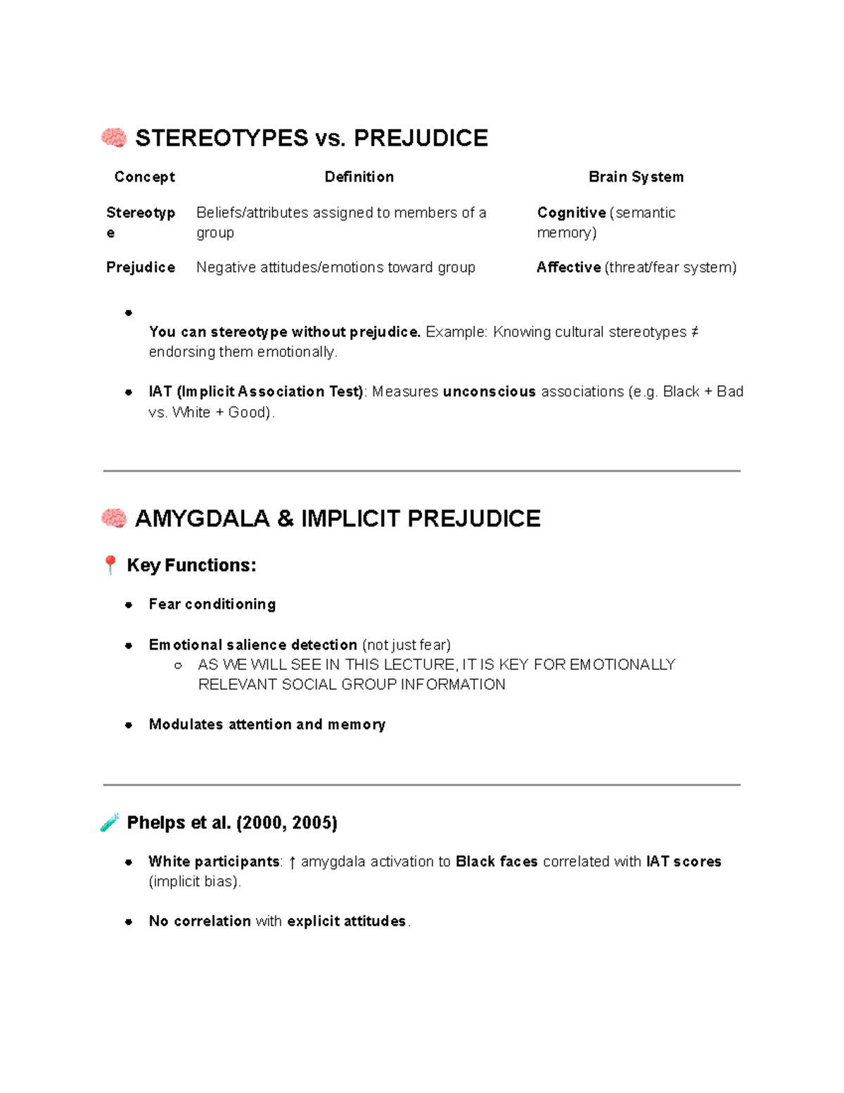 Midterm 2 Study Guide: Implicit Bias & Brain Systems - Studocu