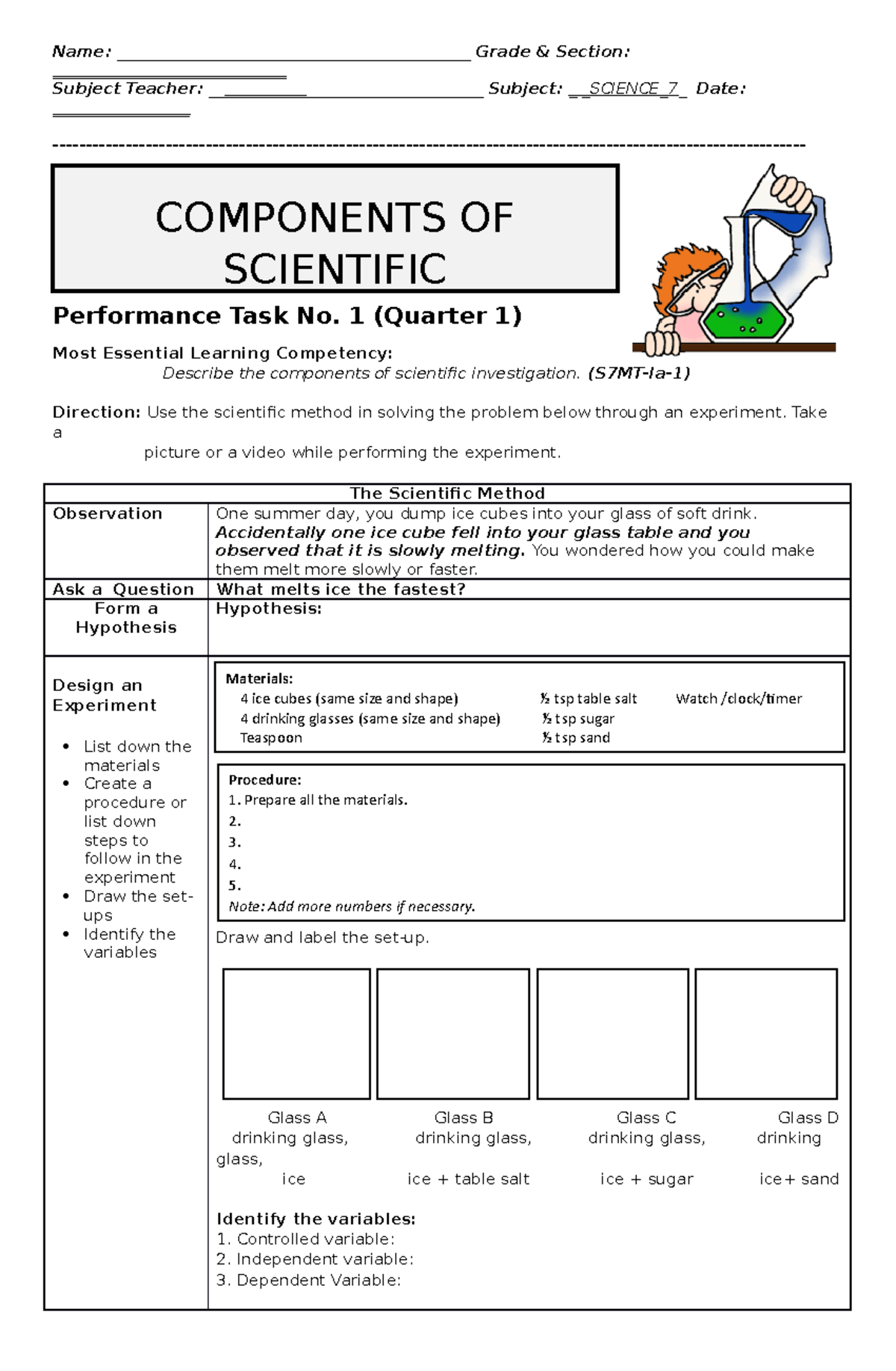 Peformance Task 1 (Q1) - Performance Tasks - Name