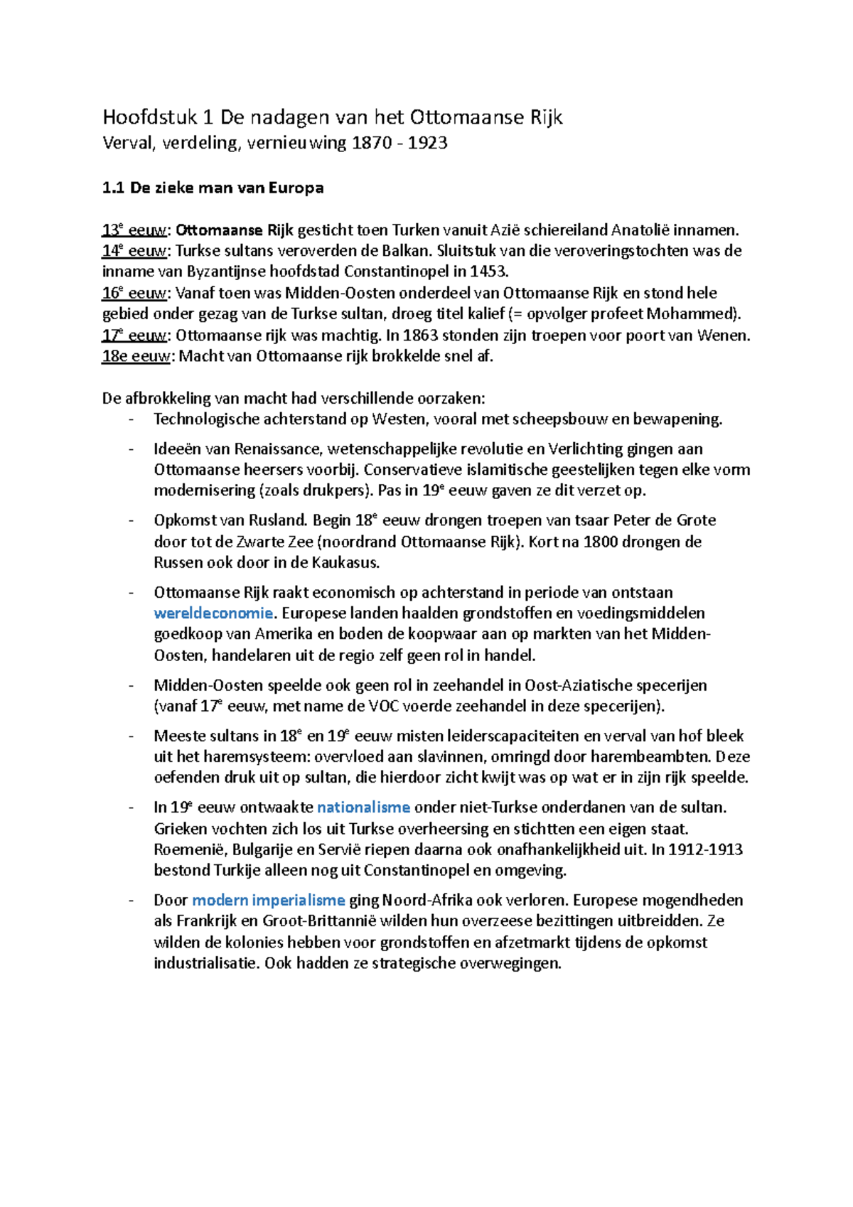 Midden Oosten H1: De Nadagen van het Ottomaanse Rijk (1870-1923 ...