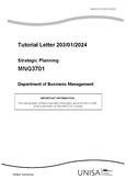 MNG3702 - Unisa - Strategic Implementation and Control IIIB - Studocu